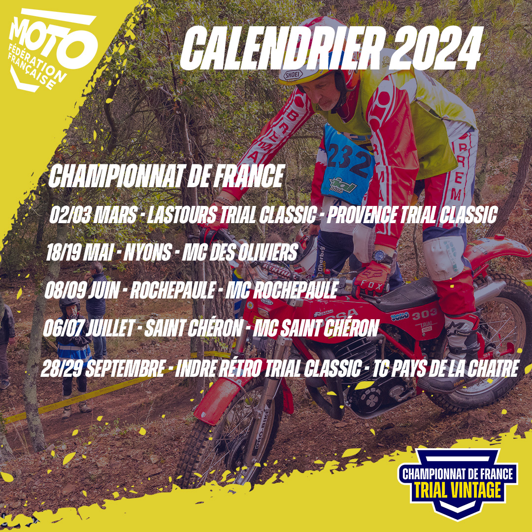 Calendrier Trial Vintage 2024